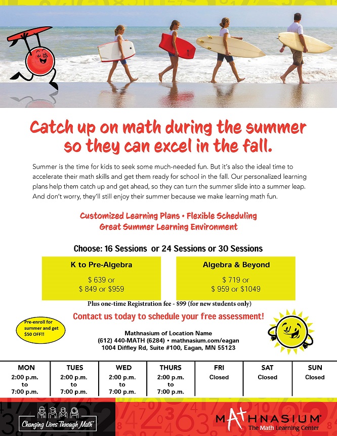 Mathnasium of Eagan, MN Summer Math Programs