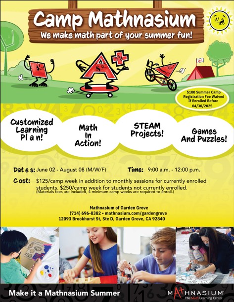 Mathnasium of Garden Grove, CA Promotions